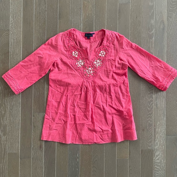 Boden | Tops | Boden Pink Floral Embroidered Tunic | Poshmark